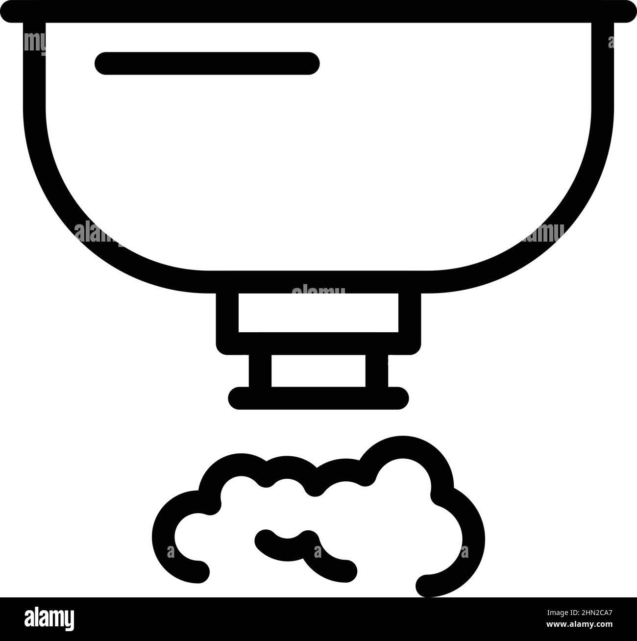 Smoke detector interface icon outline vector. Fire alarm. Home control ...