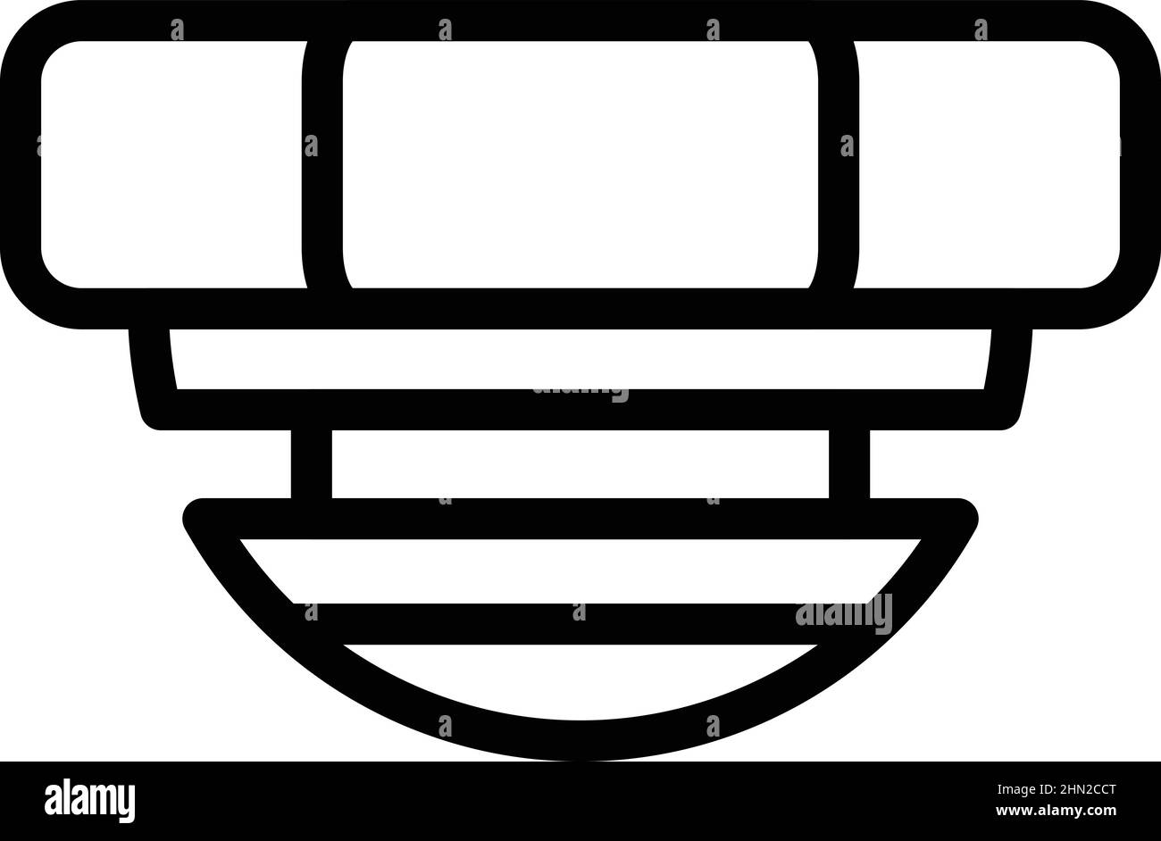 New smoke detector icon outline vector. Alarm fire. Home control Stock ...