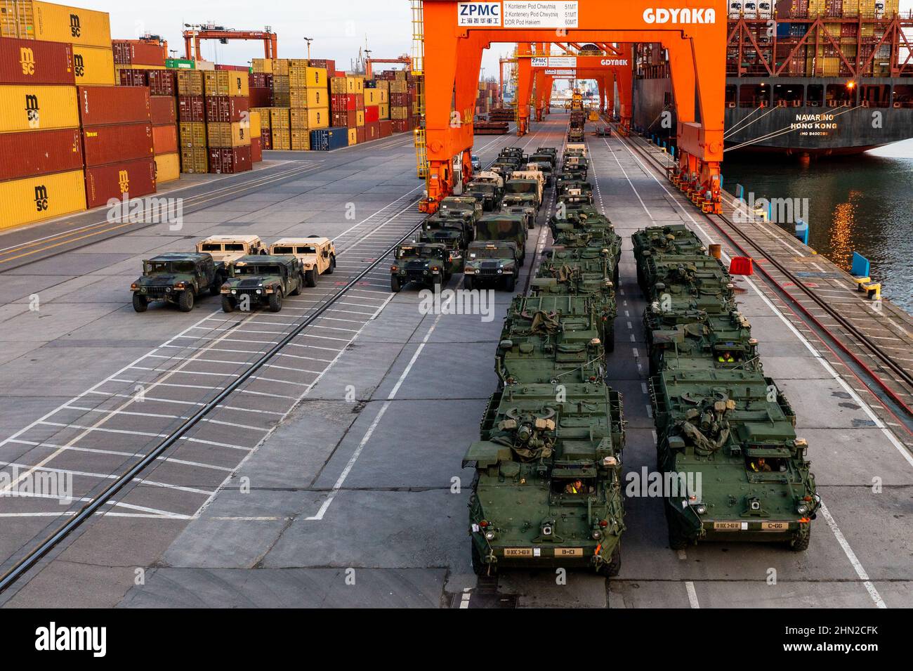 Gdynia, Poland. 14th Sep, 2017. An aerial view of the US military ...
