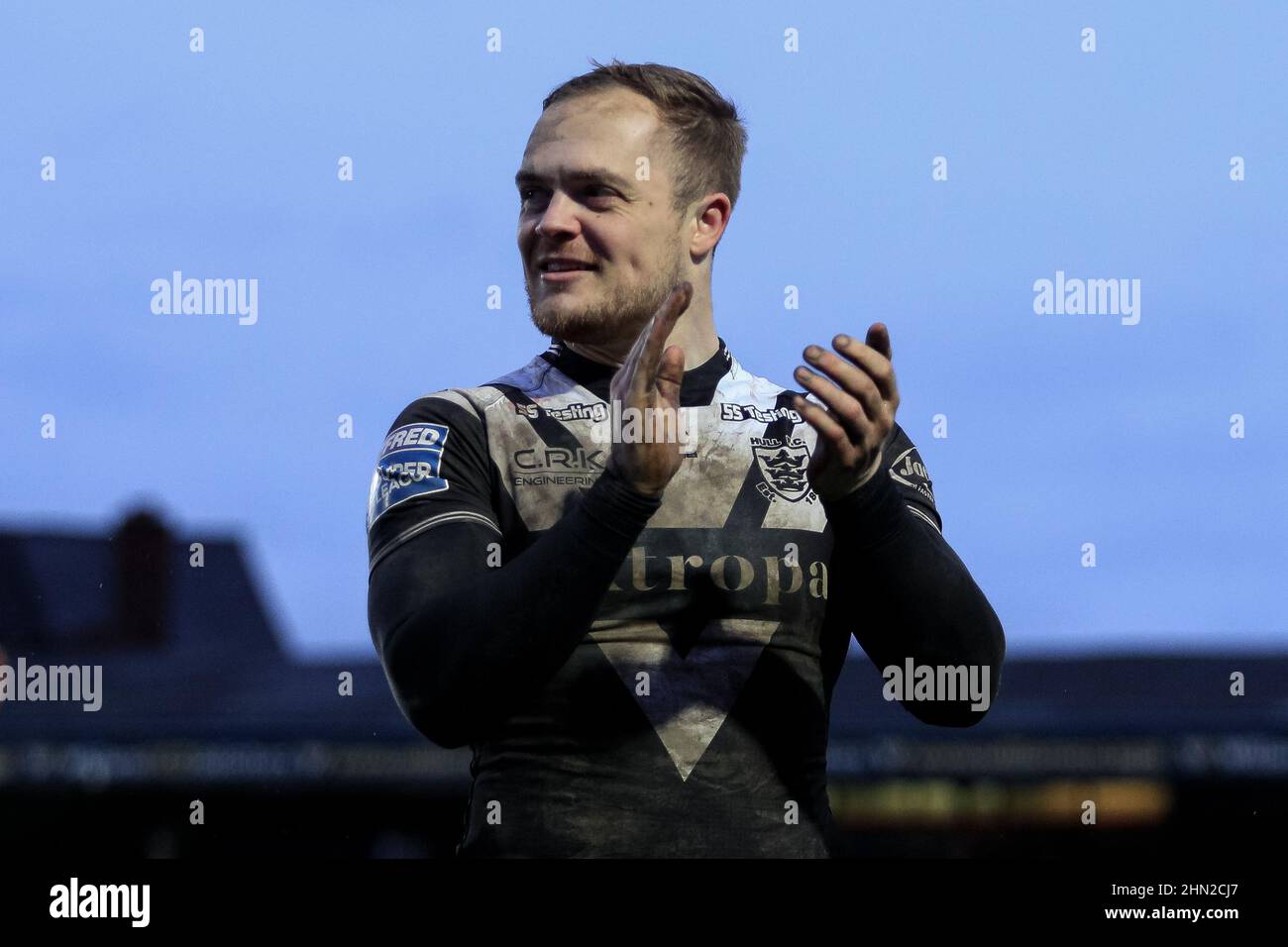 Adam Swift #2 of Hull FC claps his hands and applauds the crowd after ...