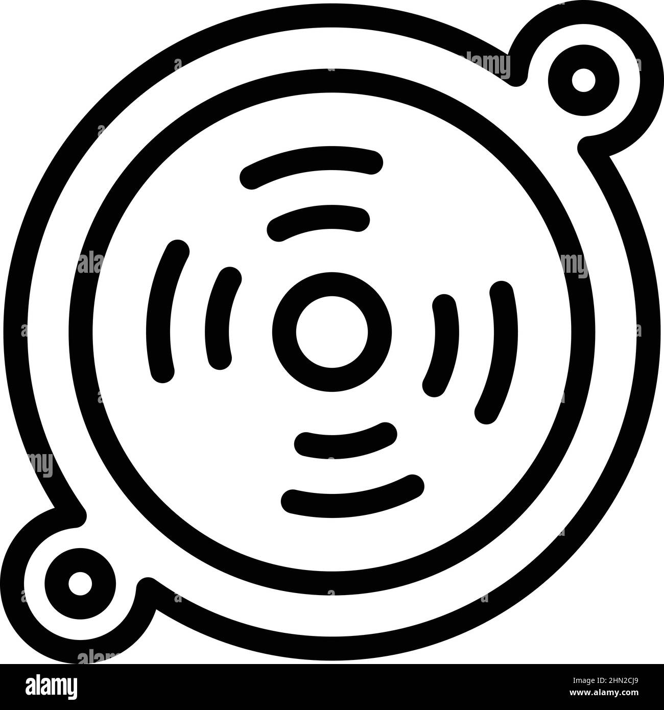 Smoke detector sound icon outline vector. Fire sensor. Home control ...