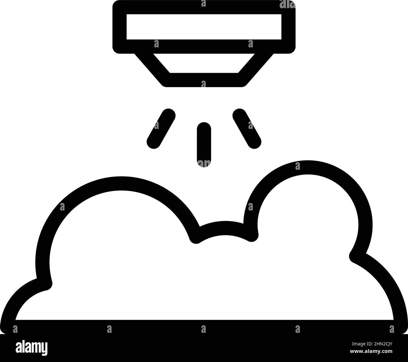 Smoke detector password icon outline vector. Fire alarm. Control safety ...