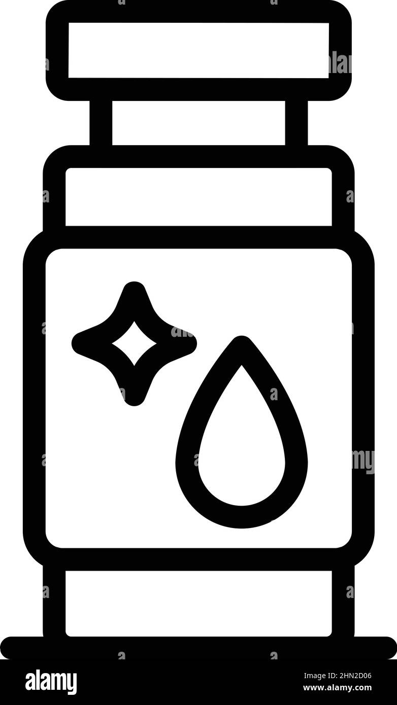 Detergent drop bottle icon outline vector. Kitchen clean. Lemon soap ...