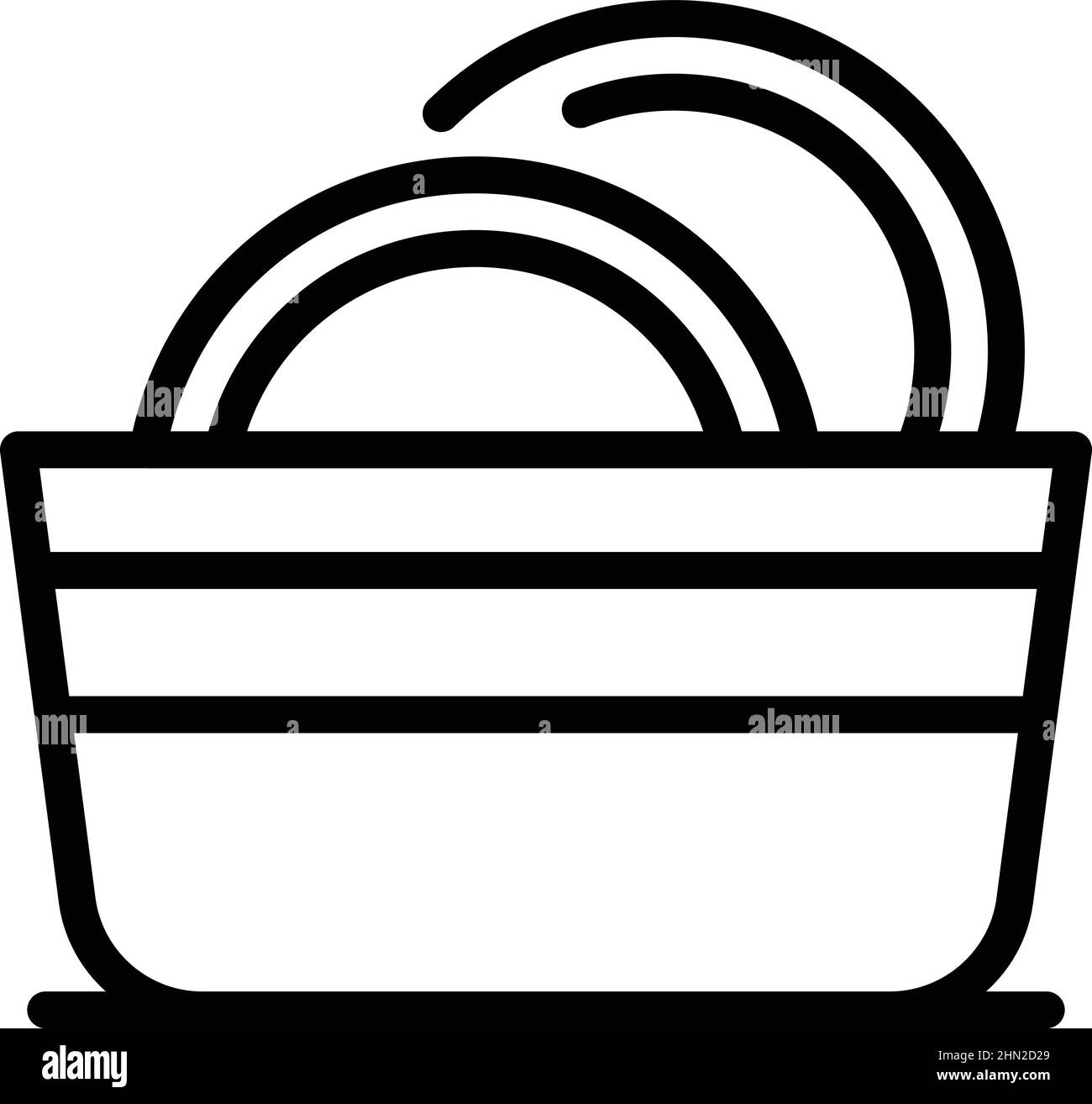 Dish bucket icon outline vector. Liquid bottle. Clean wash Stock Vector ...