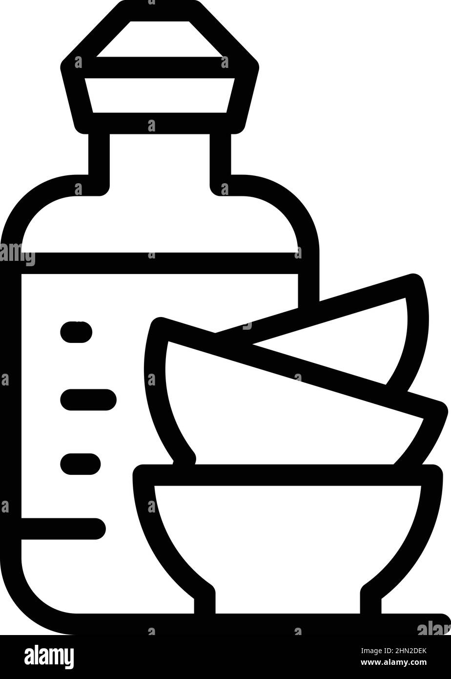 Cleaning dishes icon outline vector. Liquid bottle. Clean label Stock ...