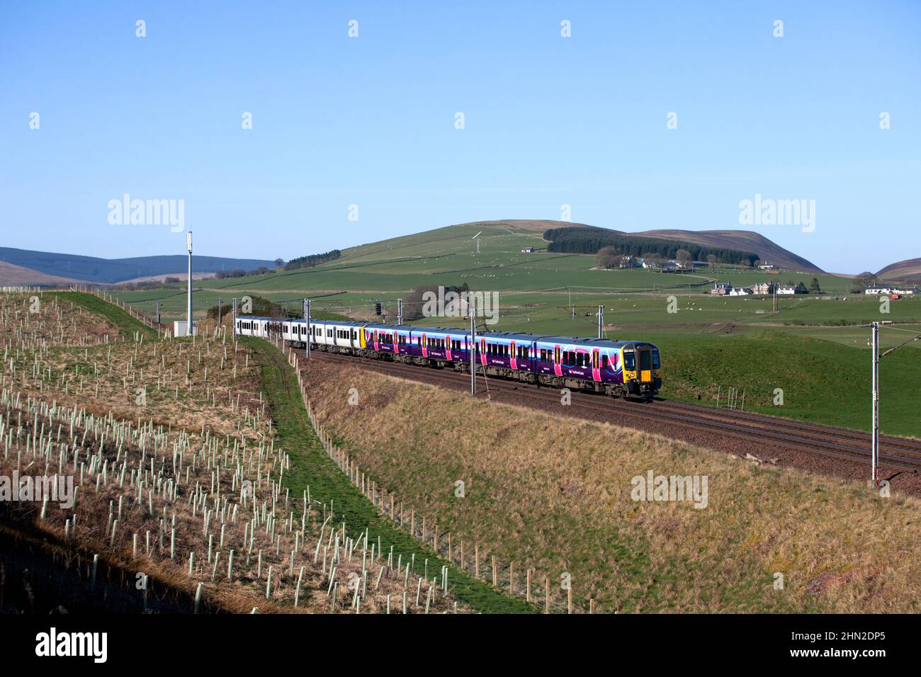 2 First Transpennine Express class Siemens 350 electric trains passing ...