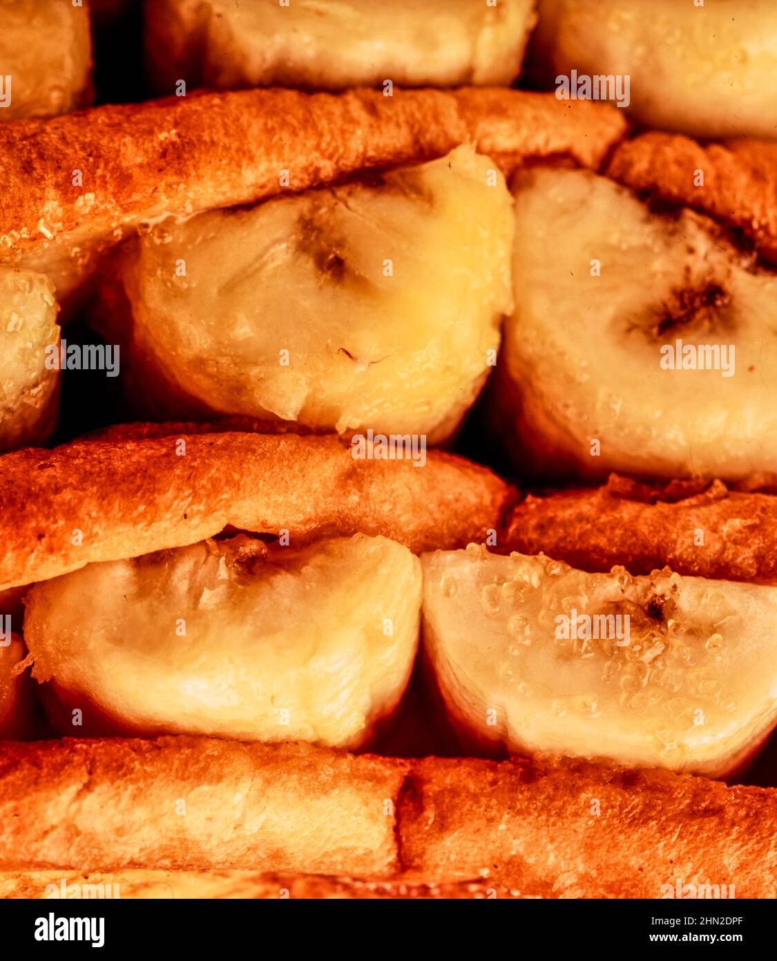 Yummy Banana sandwich food still-life portrait Stock Photo - Alamy