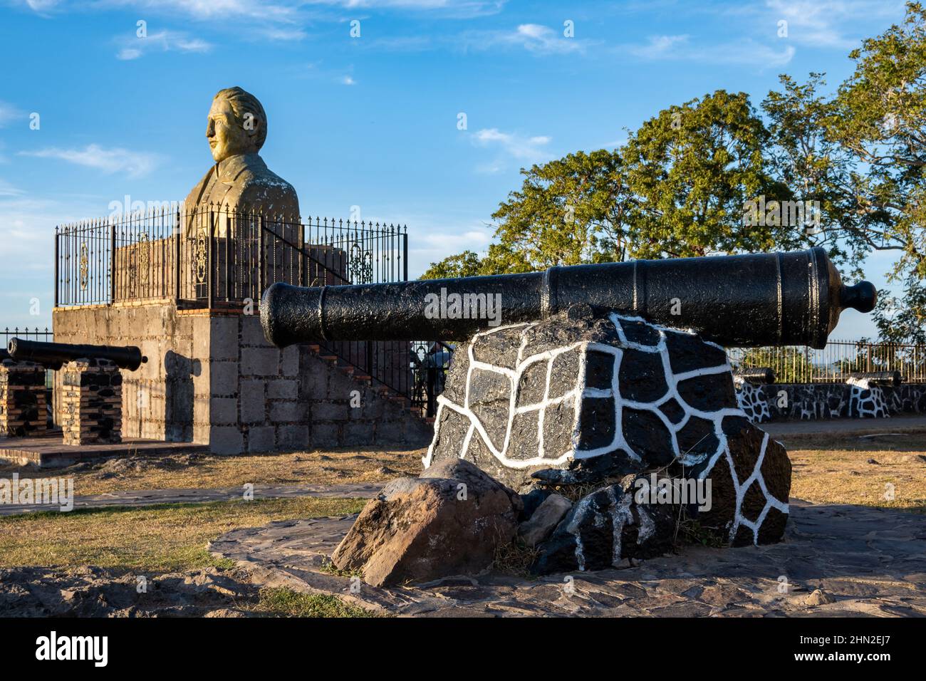 Statue of José María Mercado at the Fuerte de la Contaduria. San Blas ...