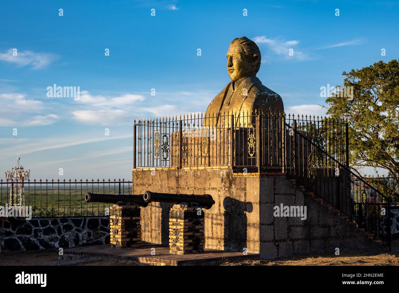 Statue of José María Mercado at the Fuerte de la Contaduria. San Blas ...
