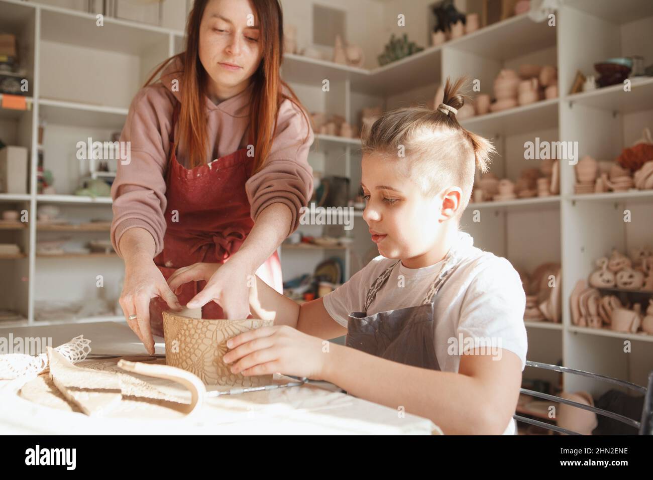 School crafts apron hi-res stock photography and images - Alamy