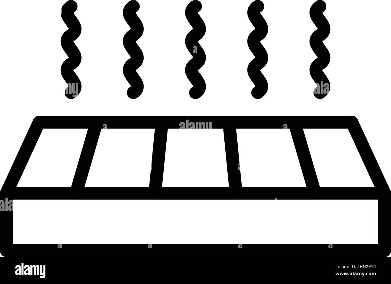 Warm radiator icon outline vector. Electric heater. Convector valve ...