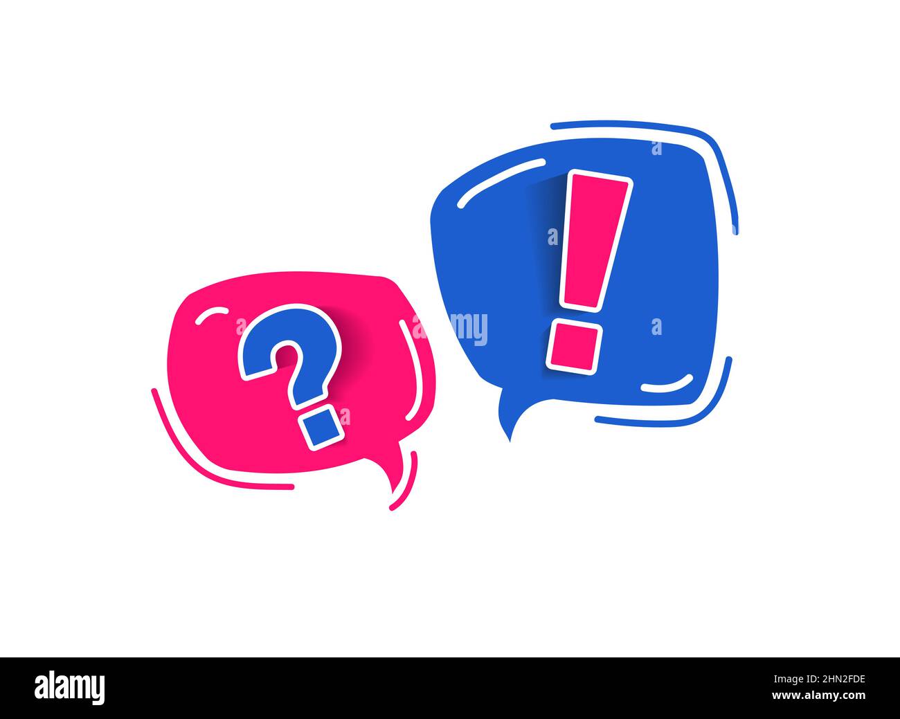 Large Question Mark And Exclamation Mark in round speech bubble ...