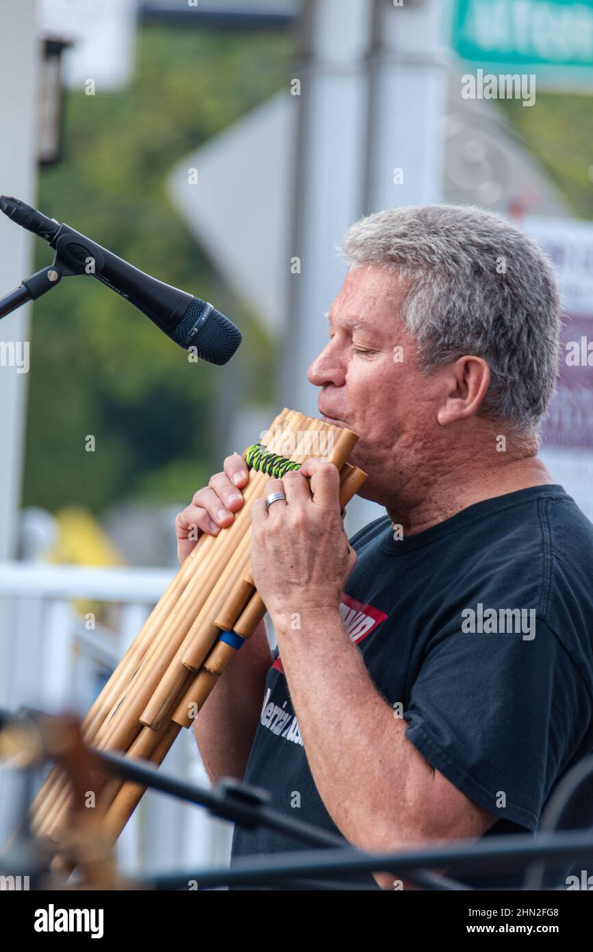 Traditional musical instruments for playing Andean folk music Stock ...