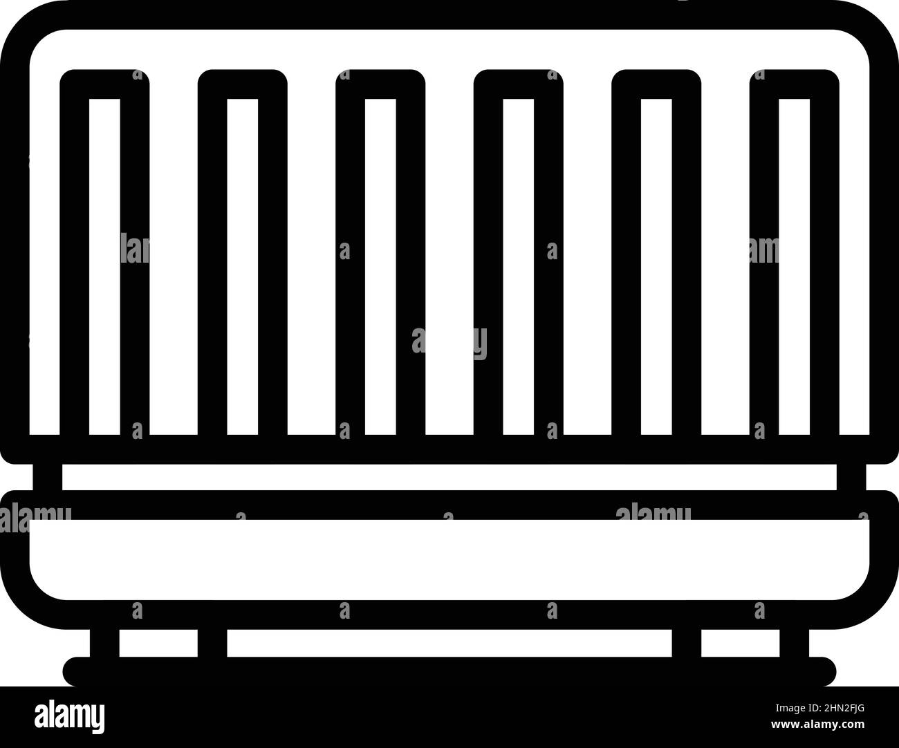 Radiator icon outline vector. Electric heater. Boiler convector Stock ...