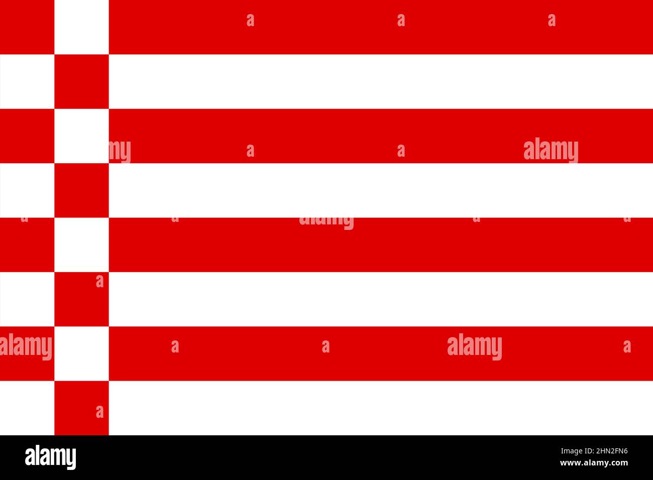 Top view of flag of Bremen . Federal Republic of Germany. no flagpole ...