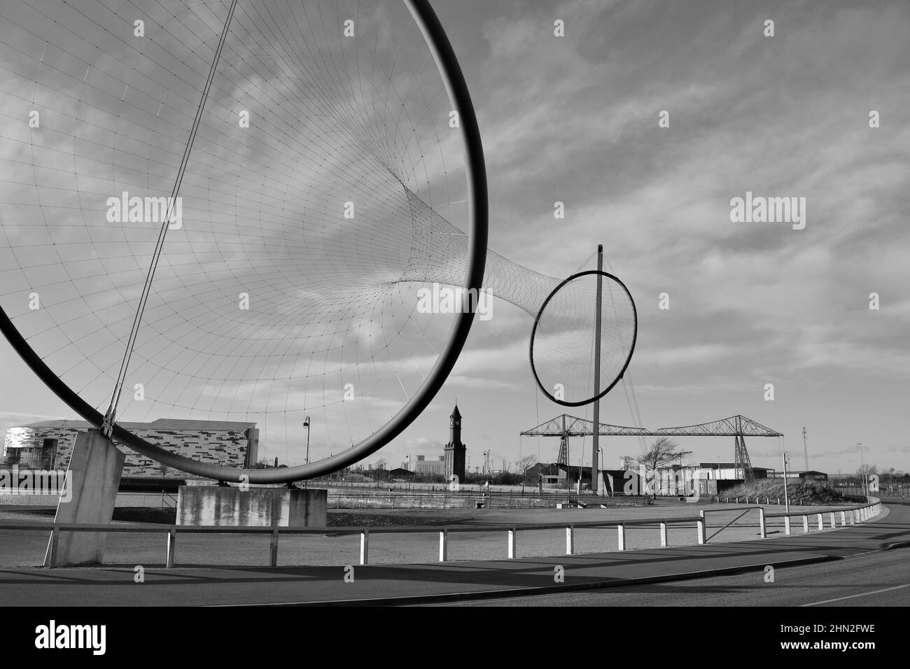 Teesside transporter bridge Black and White Stock Photos & Images - Alamy