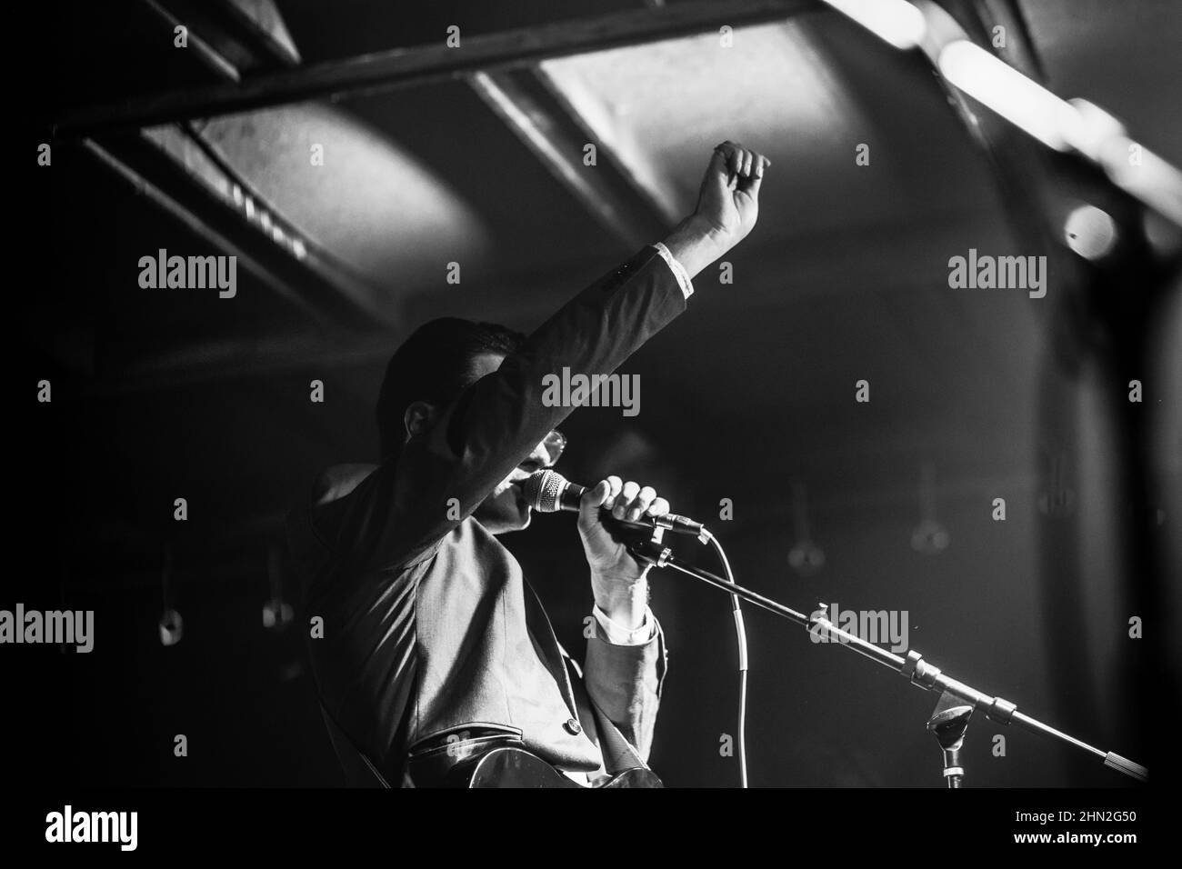 Musical stage singer Black and White Stock Photos & Images - Alamy