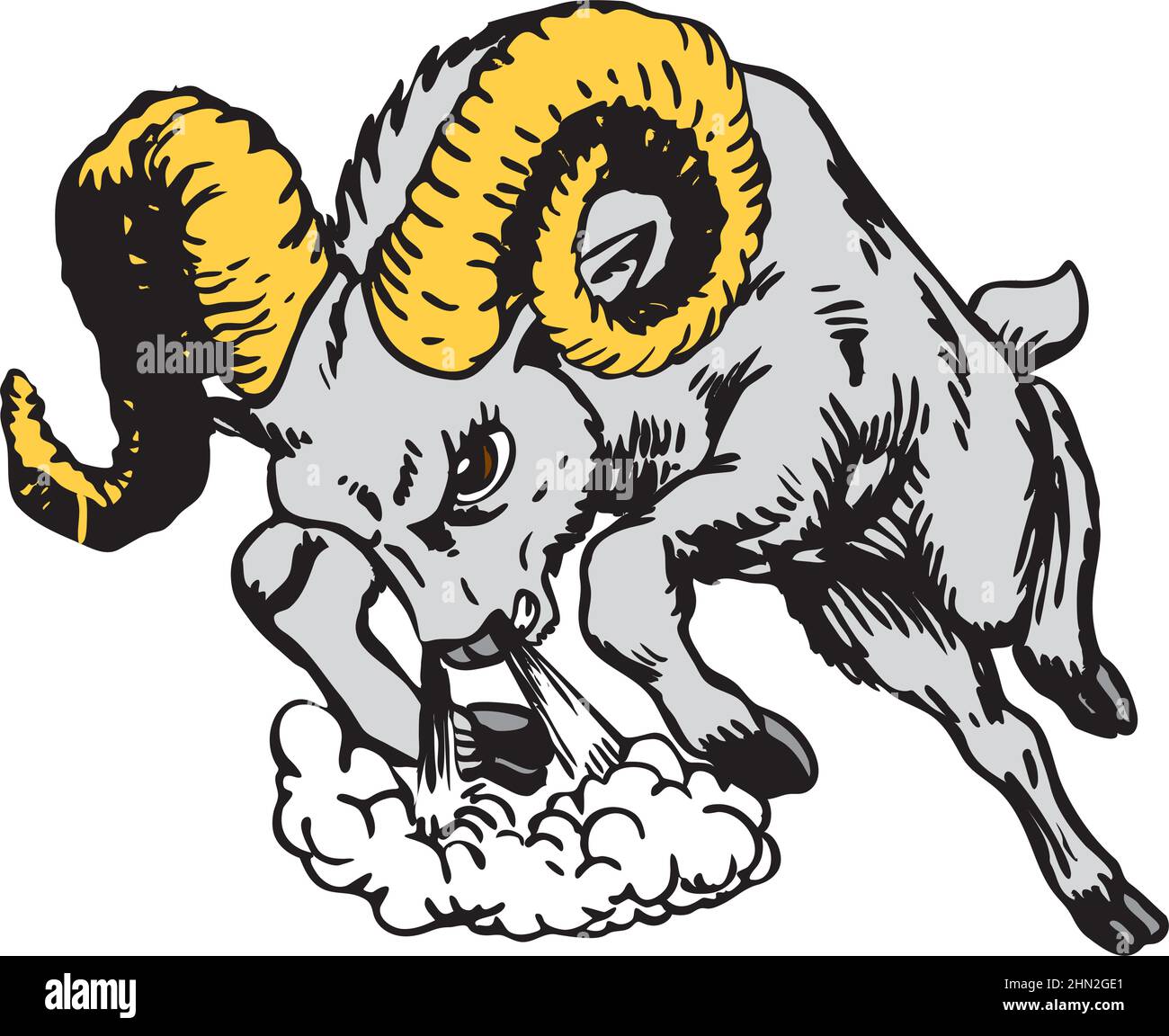 Ram Mascot Charging Vector Illustration Stock Vector Image & Art - Alamy