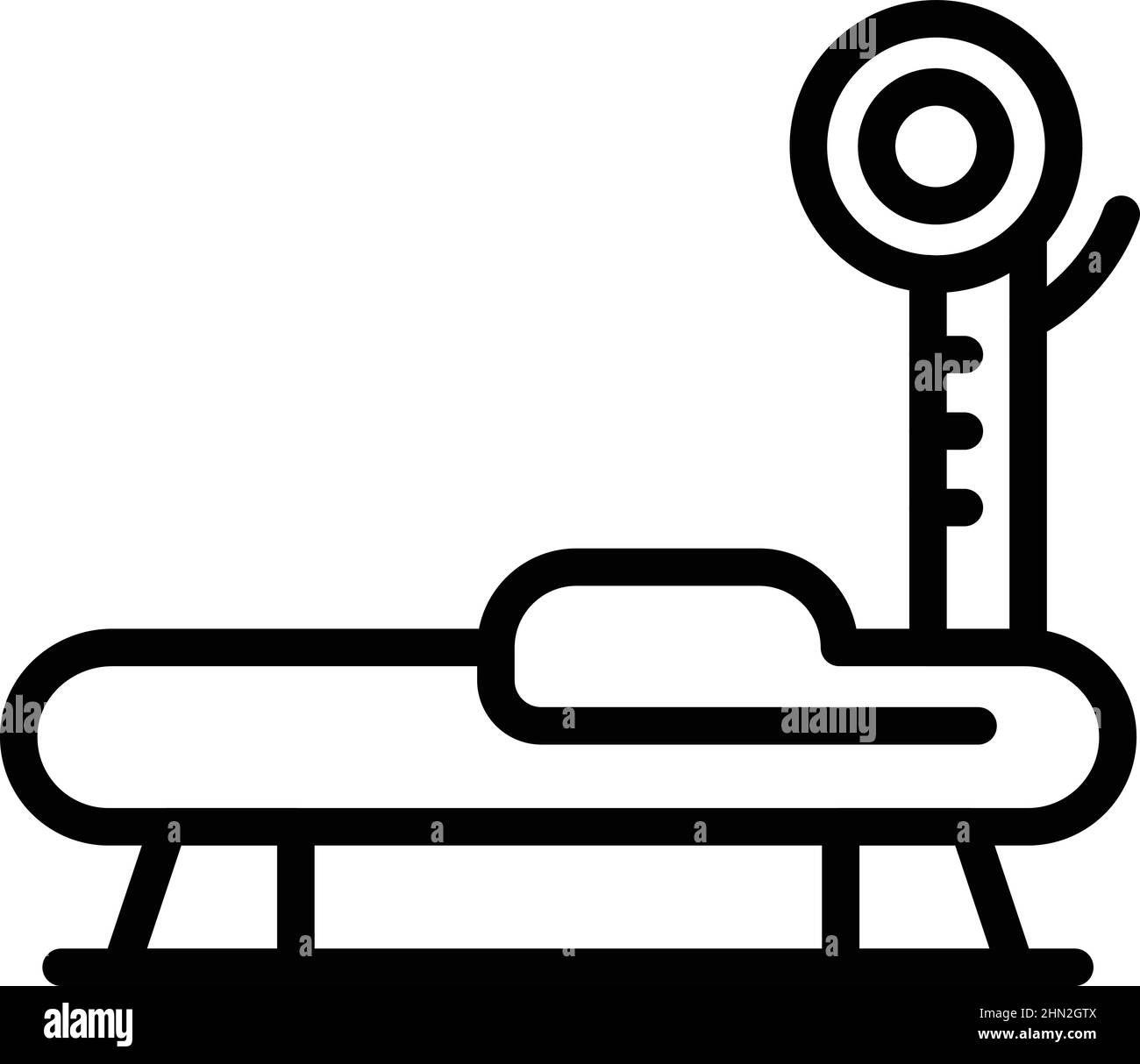 Horizontal gym bench icon outline vector. Sport training. Fitness ...