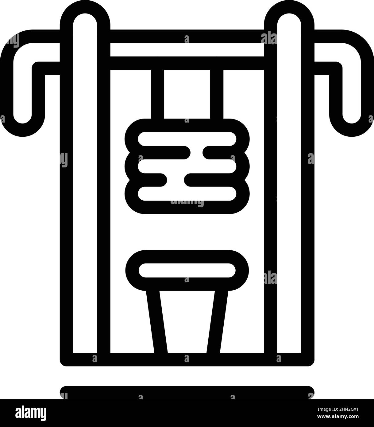 Equipment gym fitness tool outline Black and White Stock Photos ...