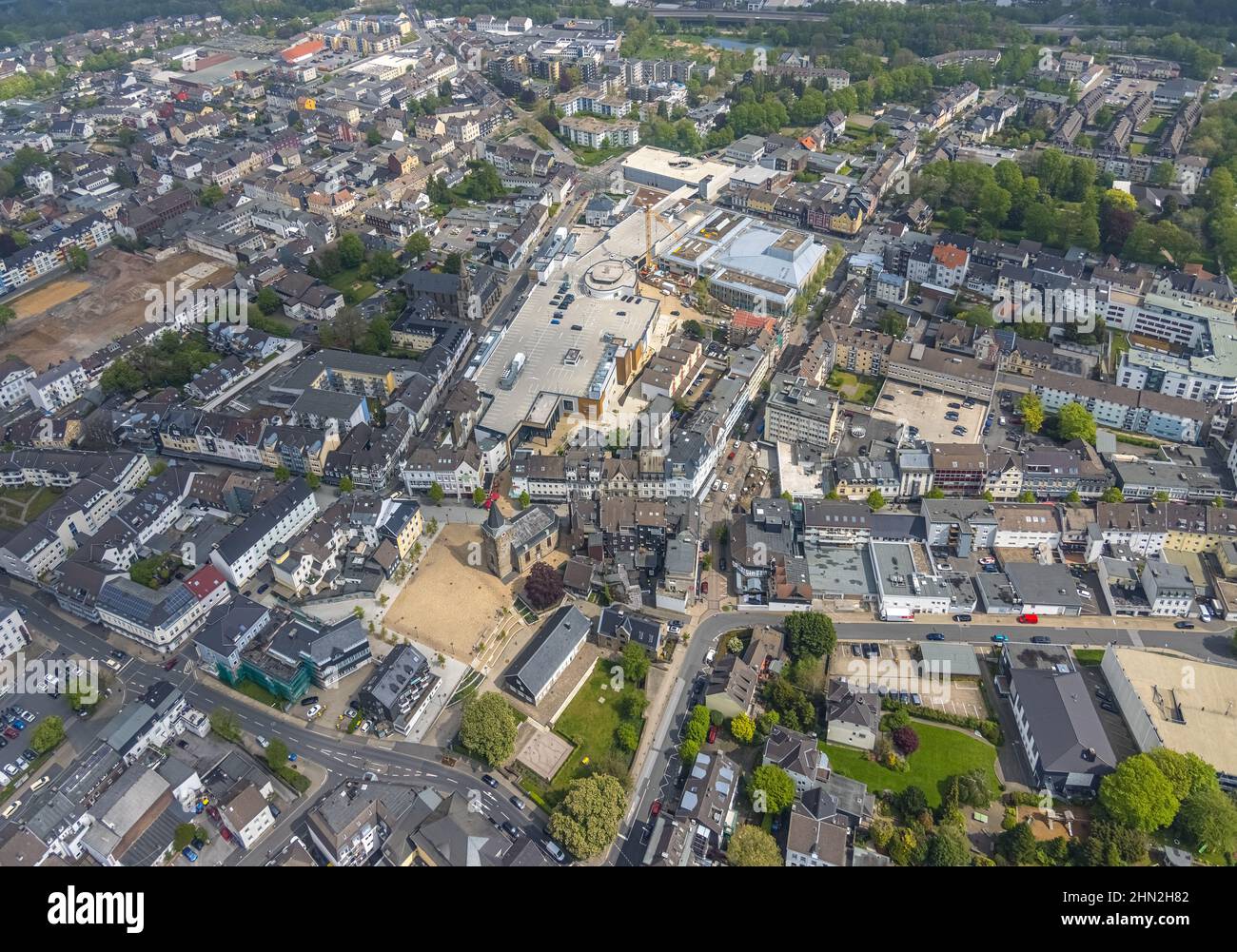 Aerial view, Building site at Forum Niederberg, Culture and event ...