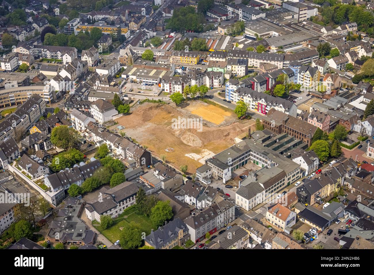 Aerial photograph, brownfield site at Sternbergstraße, Velbert, Ruhr ...