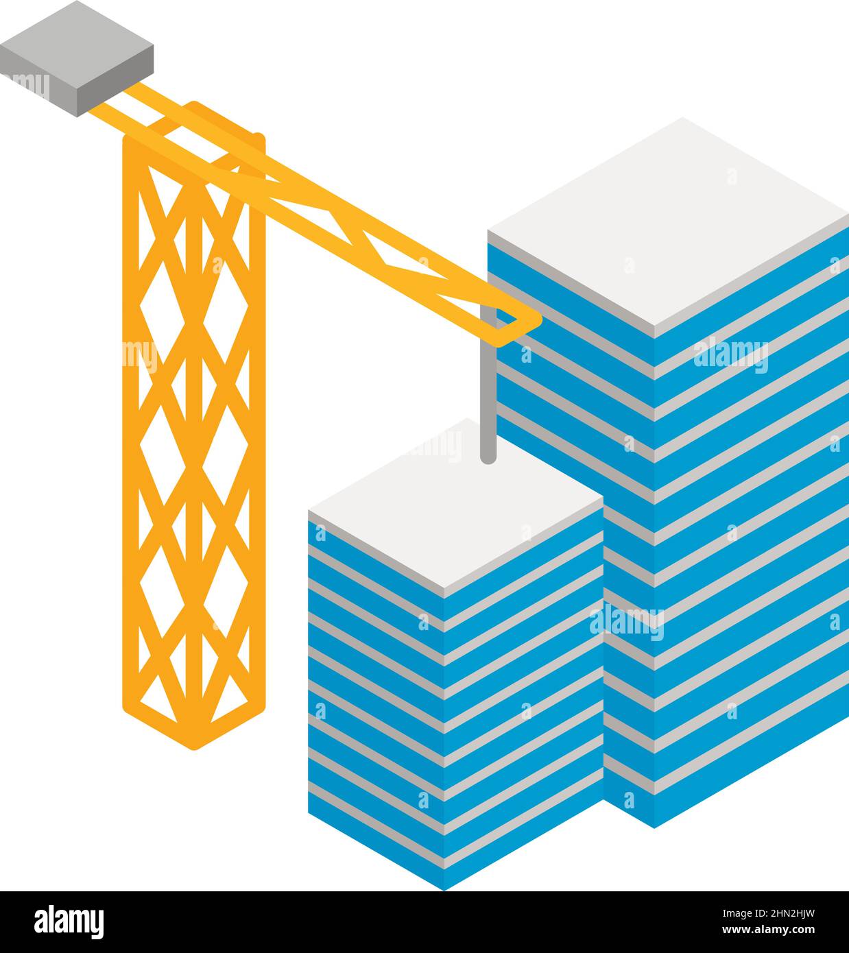 Construction concept icon isometric vector. Two skyscraper building ...