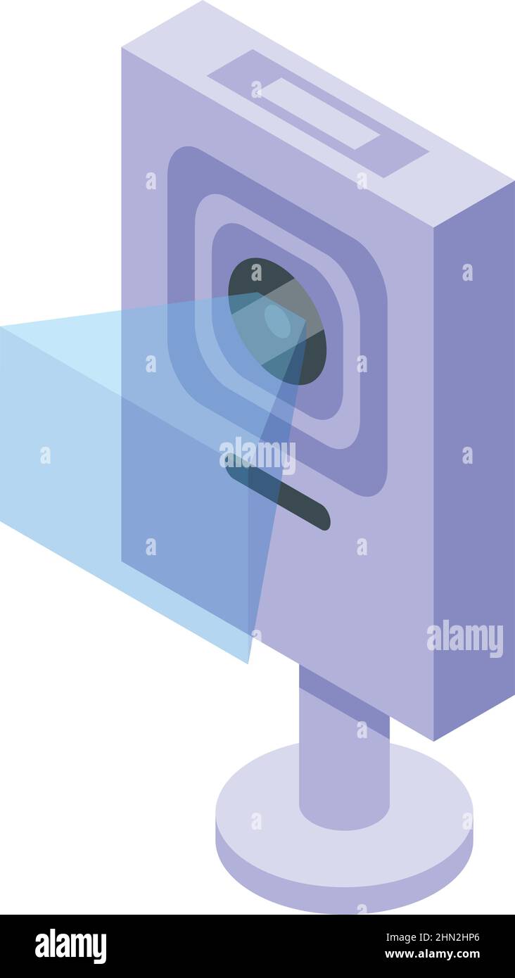 Web cam security icon isometric vector. Digital recognition. Scan ...