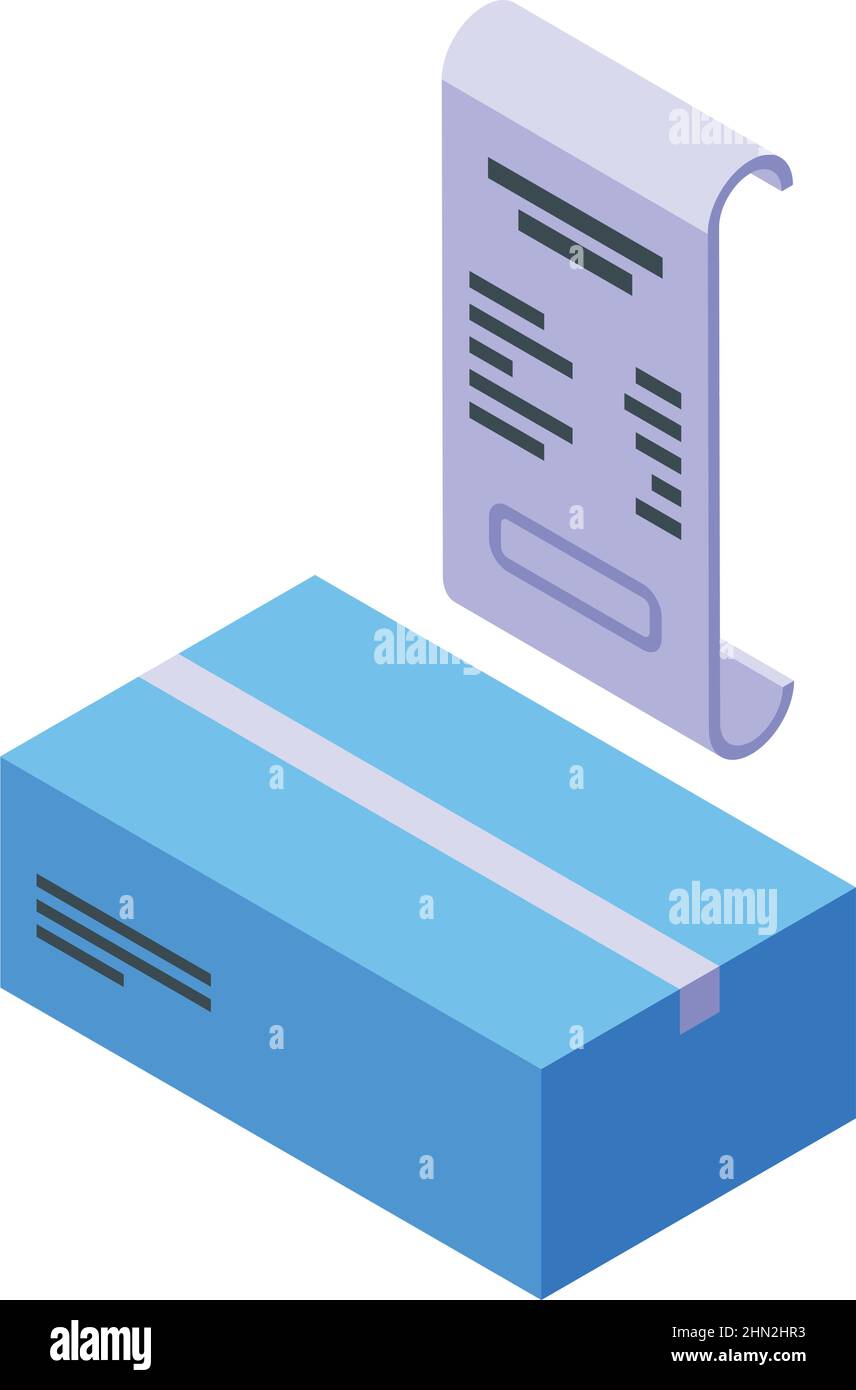 Bill payment icon isometric vector. Document contract. Paper sign Stock ...