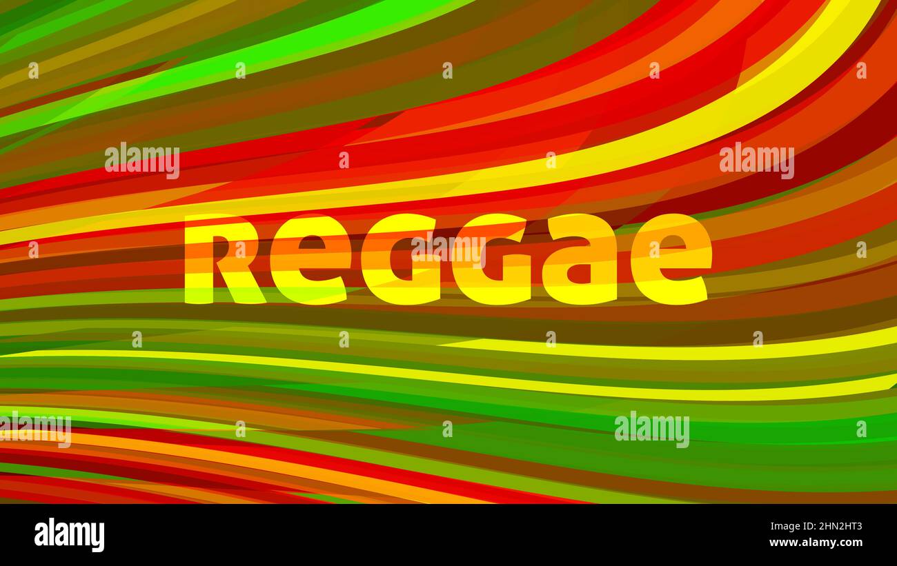 Reggae background with green, yellow and red curved stripes. Textured ...