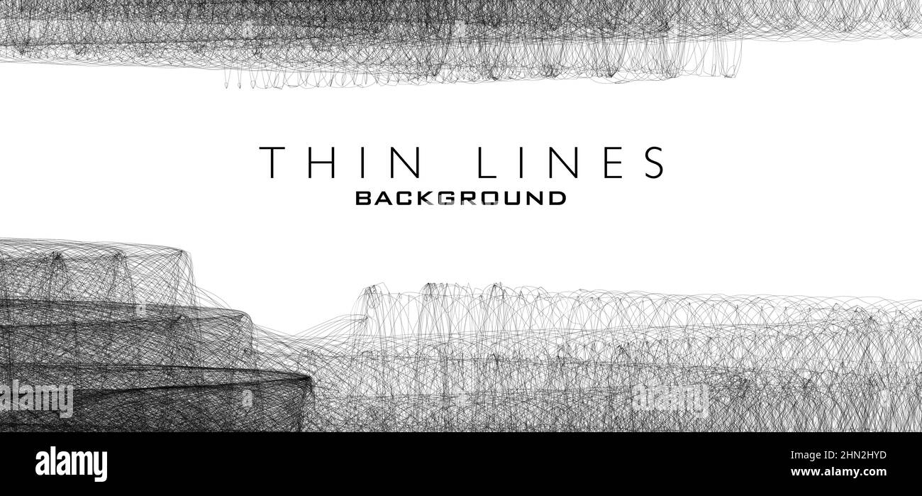 Abstract black and white shaded background with thin wavy lines. Vector ...