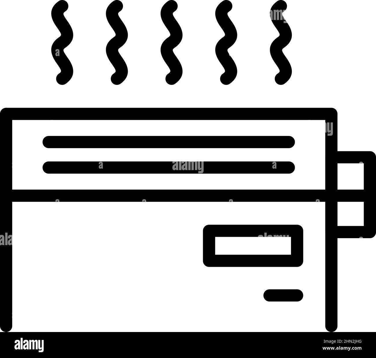 Convector heat icon outline vector. Electric heater. Central control ...