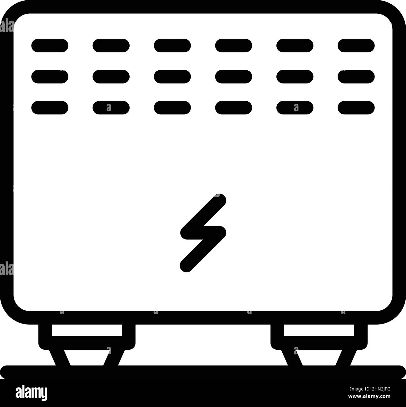 Electric radiator icon outline vector. Heater convector. Heat wall ...