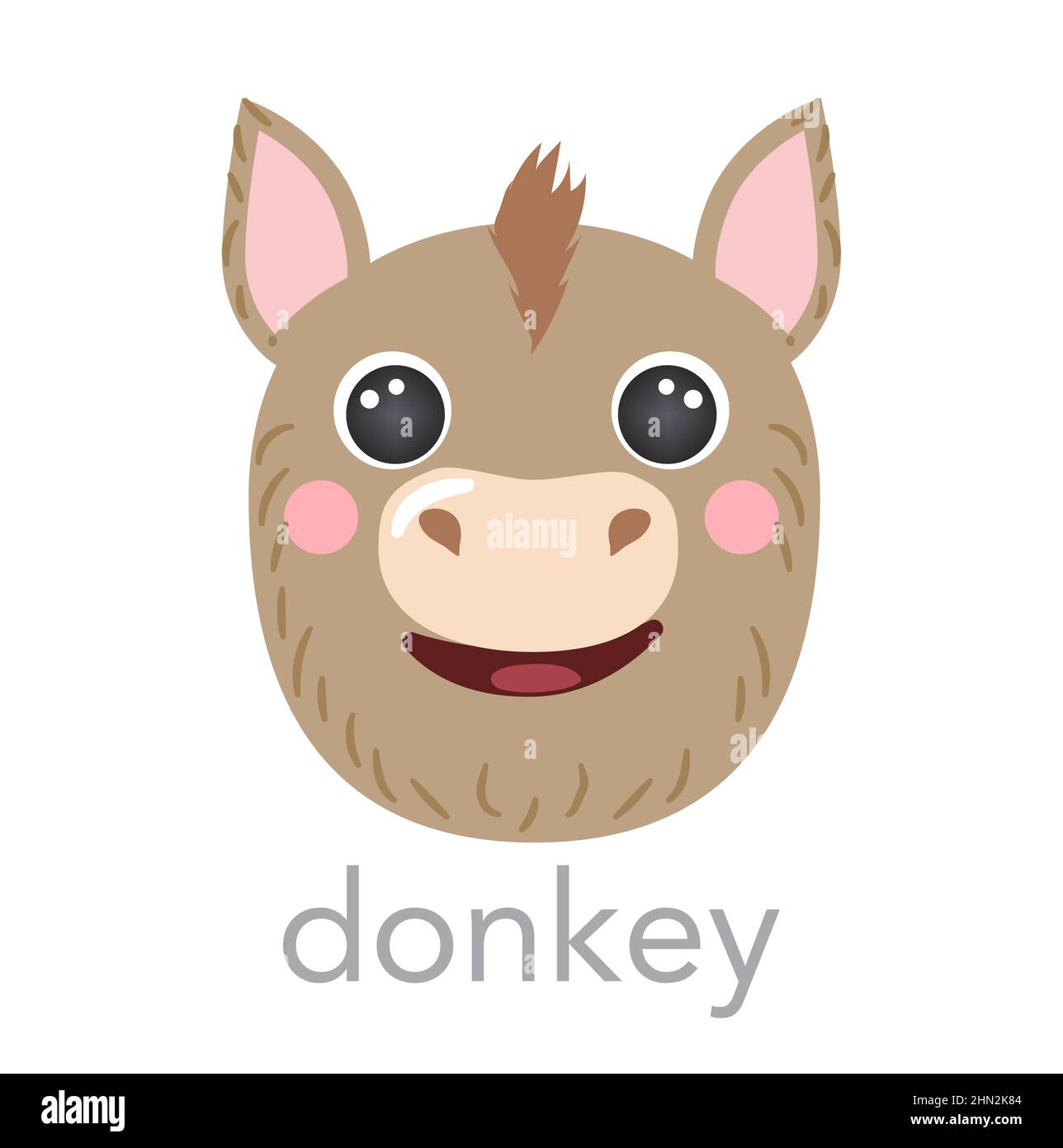 Donkey flat character cute Cut Out Stock Images & Pictures - Alamy