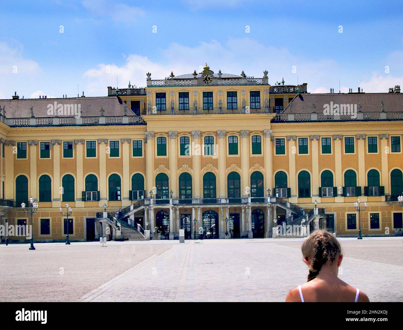 the facade of Schönbrunn Palace which was the main summer residence of ...