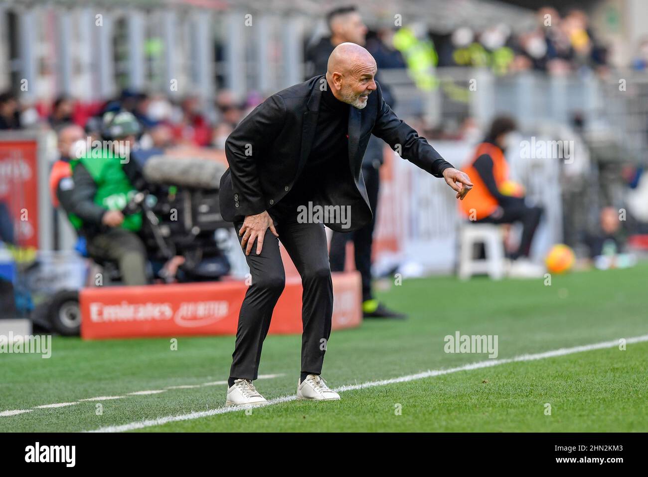 Milano, Italy. 13th Feb, 2022. Manager Stefano Pioli of AC Milan seen ...