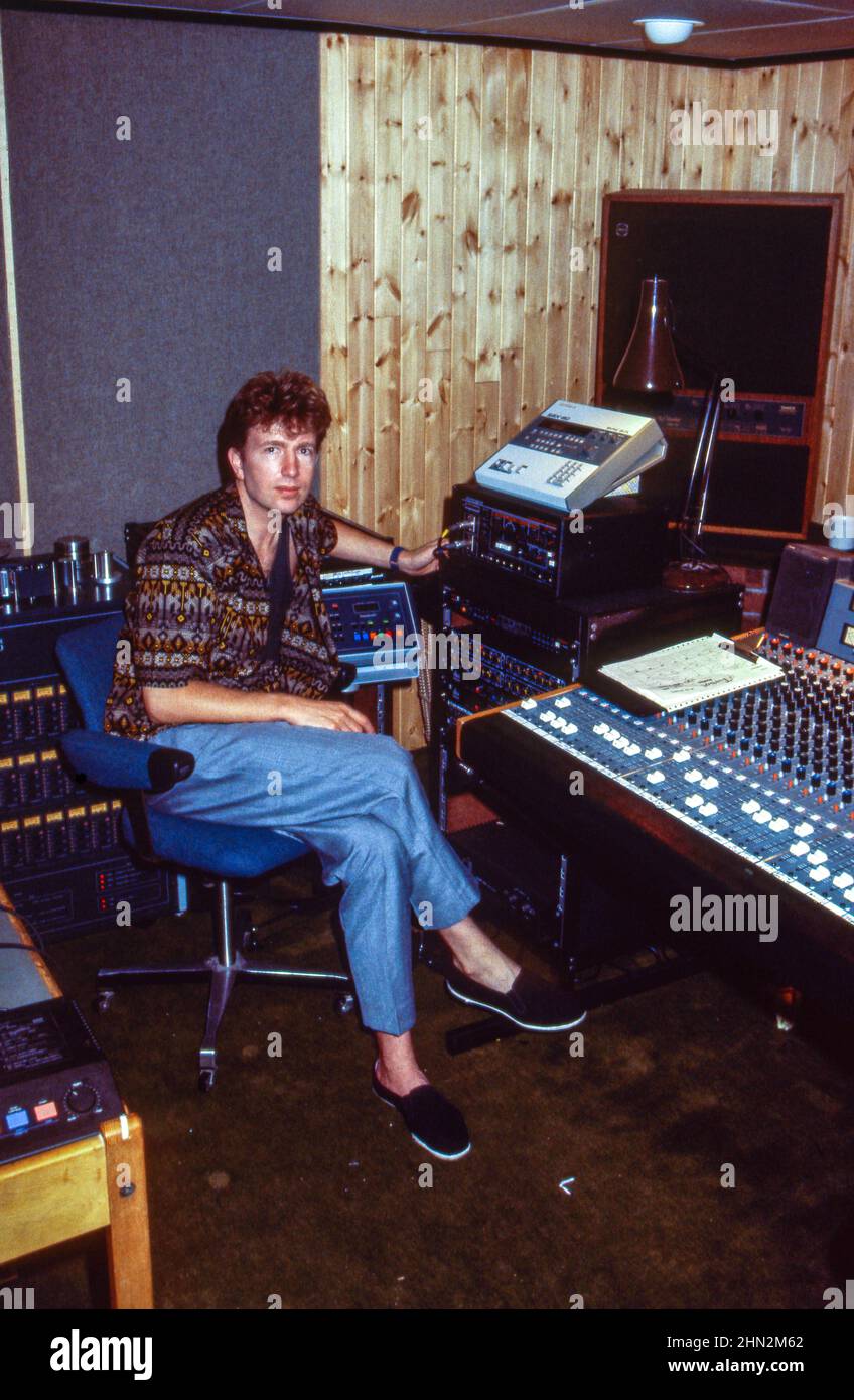 English songwriter and guitarist Tom Robinson in his West London studio ...