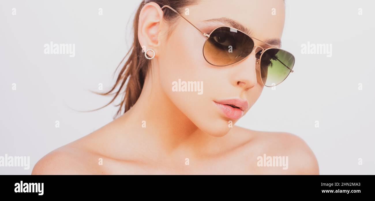 Studio portrait of beautiful elegant woman. High fashion model Stock ...