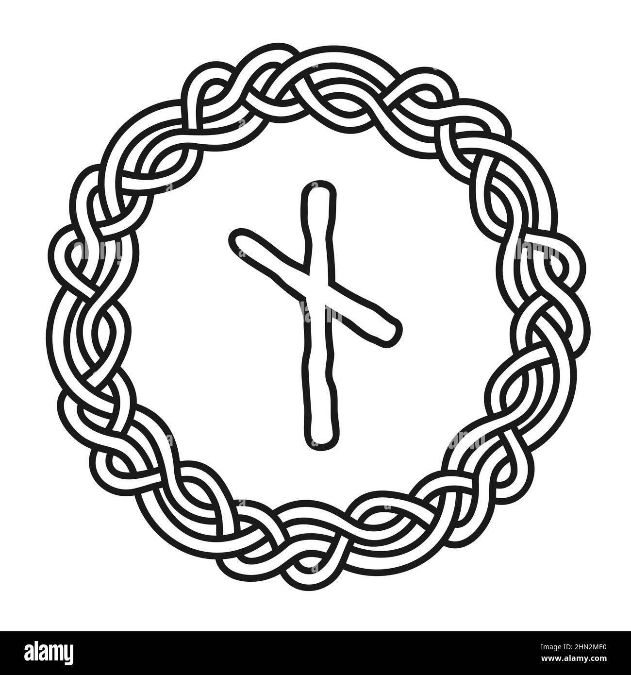 Rune Nautiz Nauthiz in a circle - an ancient Scandinavian symbol or ...