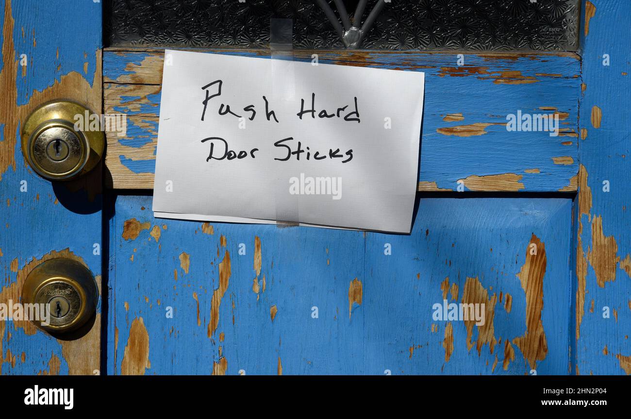 Push door sign hi-res stock photography and images - Alamy