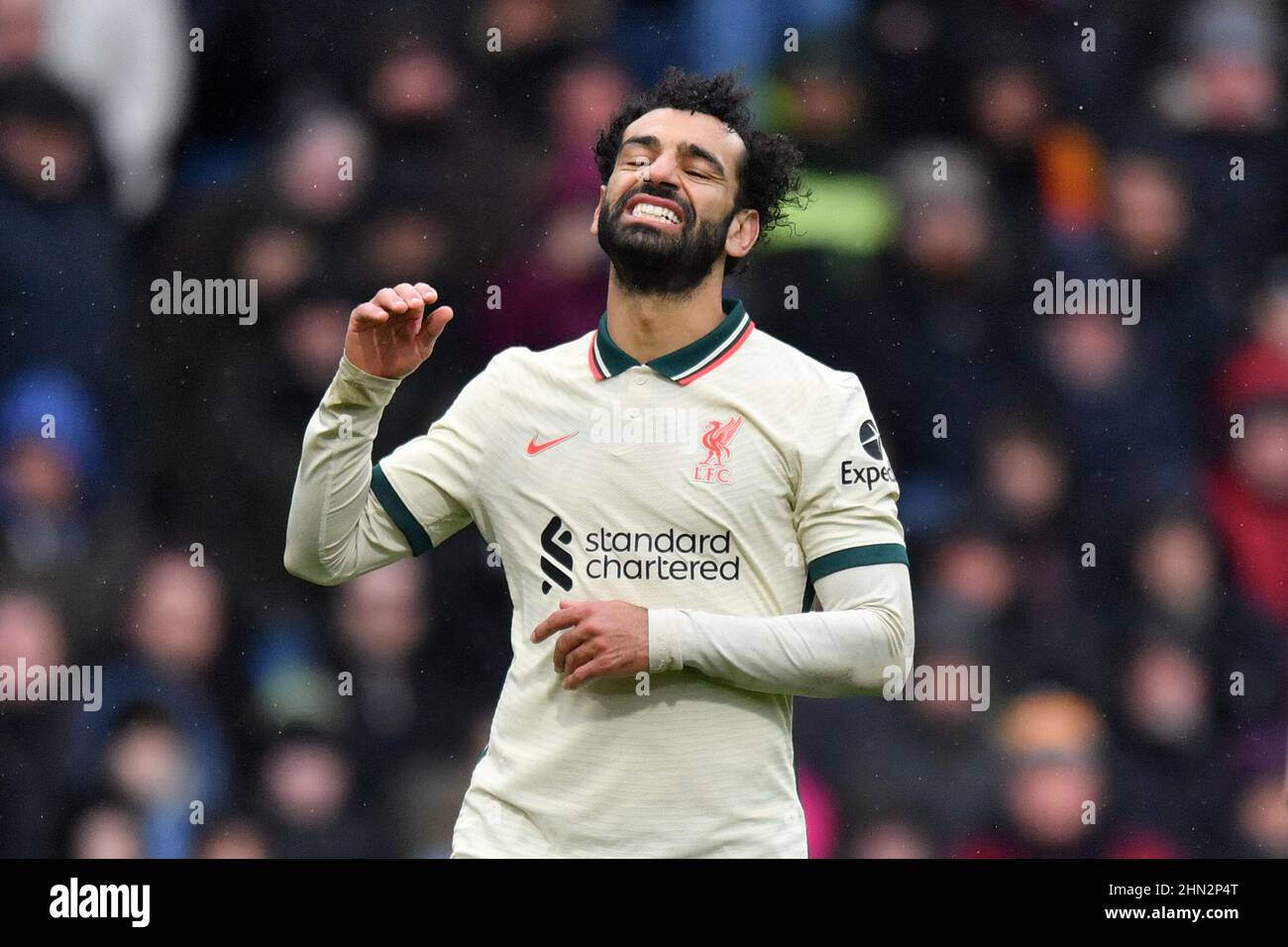 Burnley, UK. 13th Feb, 2022. Liverpool's Mohamed Salah during the ...