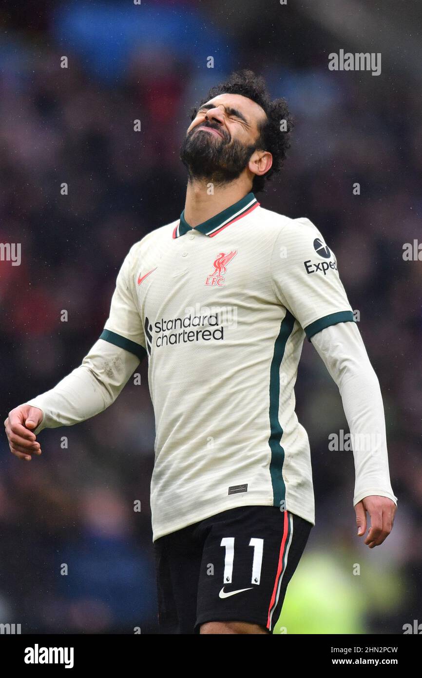 Burnley, UK. 13th Feb, 2022. Liverpool's Mohamed Salah during the ...