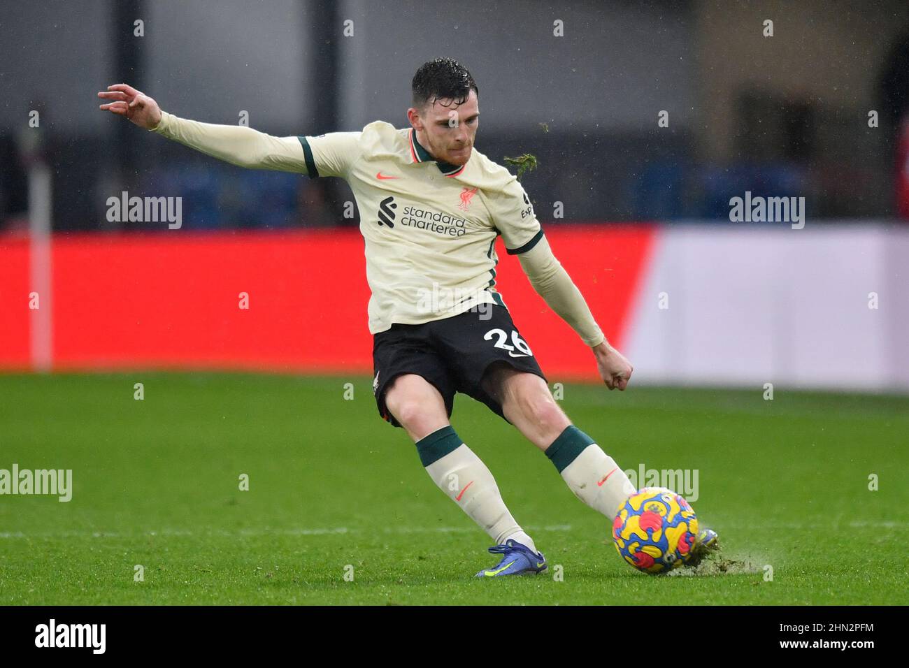 Burnley, UK. 13th Feb, 2022. Liverpool's Andrew Robertson during the ...