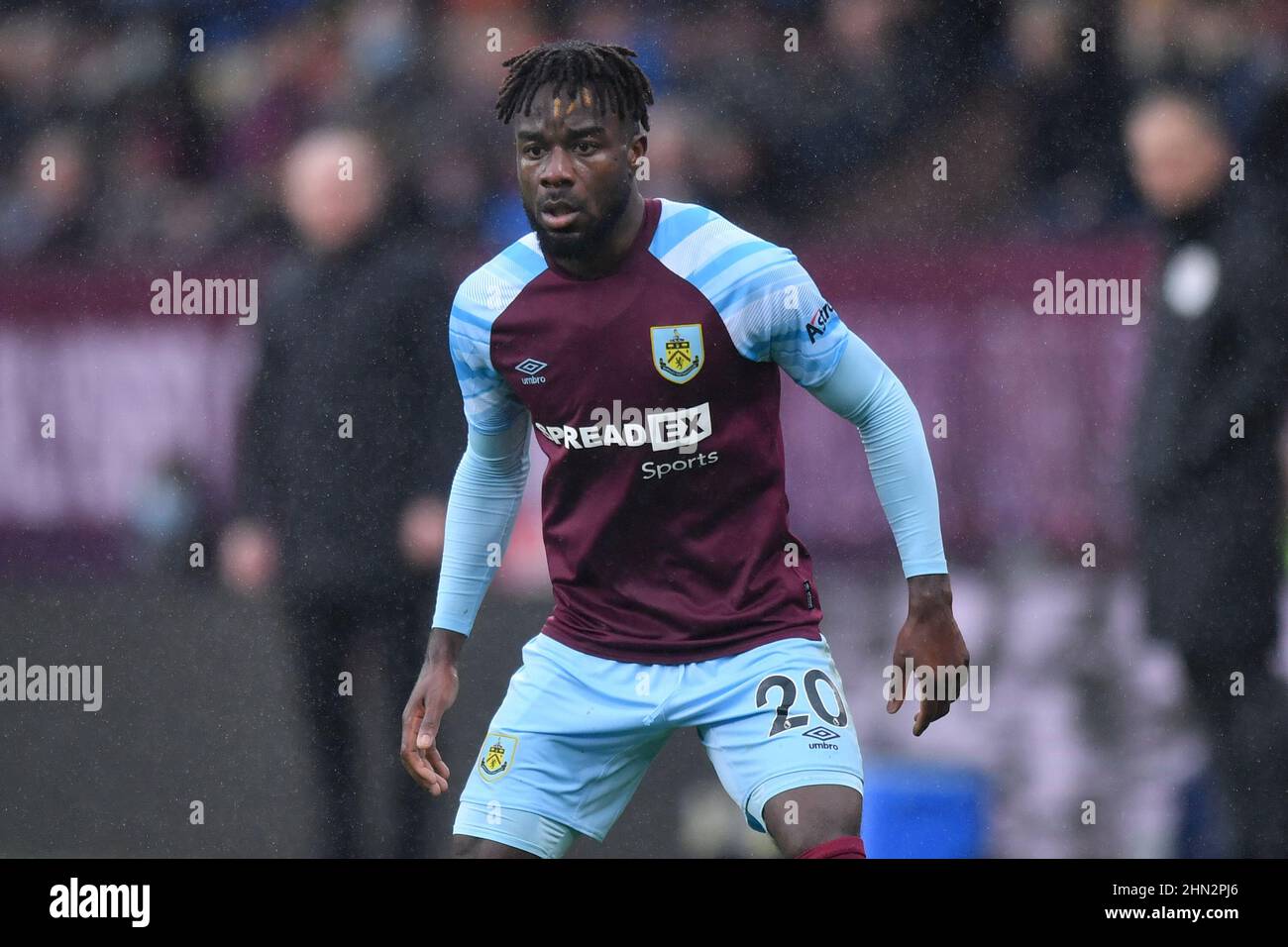Burnley, UK. 13th Feb, 2022. Burnley’s Maxwell Cornet during the ...