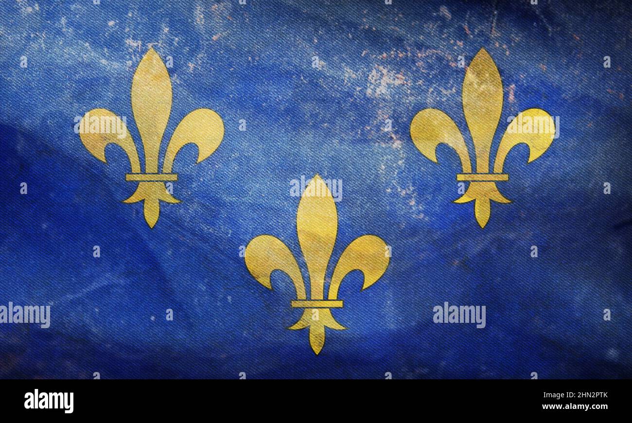 Top view of retroflag France, France with grunge texture. French travel ...