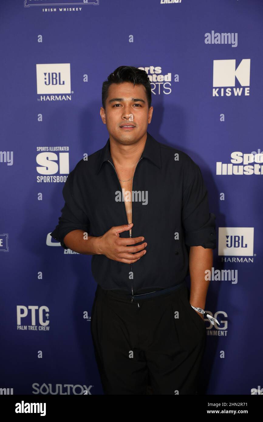 Jordan Andino arrives at Sports Illustrated The Party x Palm Tree Crew ...