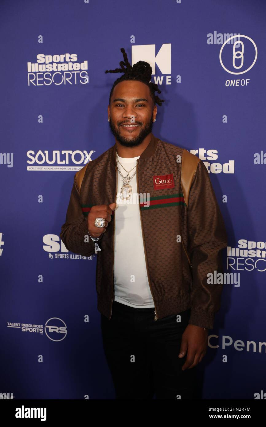 Los Angeles, USA. 12th Feb, 2022. Terrell Ray "T. J." Ward Jr. arrives ...