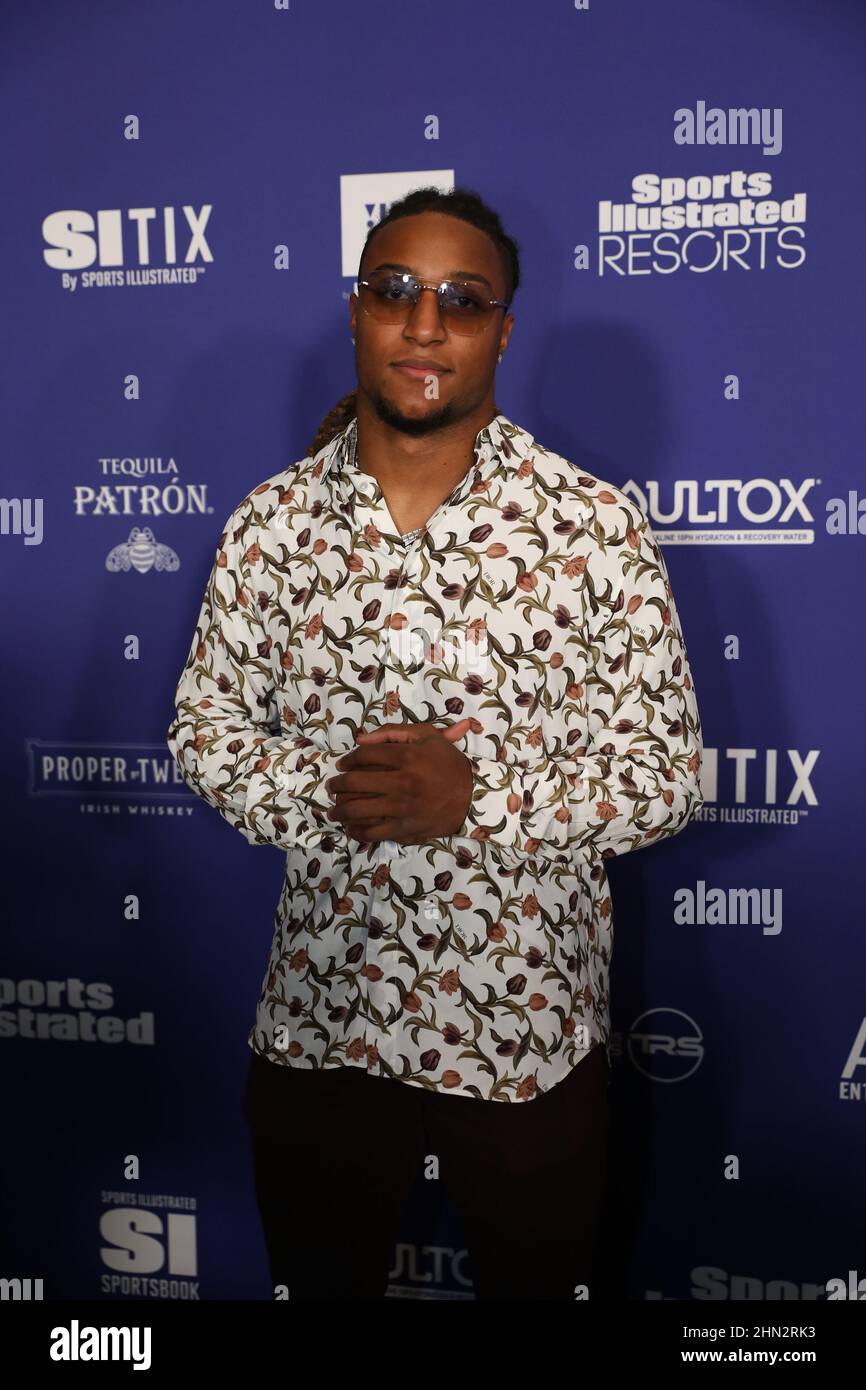 Los Angeles, USA. 12th Feb, 2022. Justin Reid arrives at Sports ...