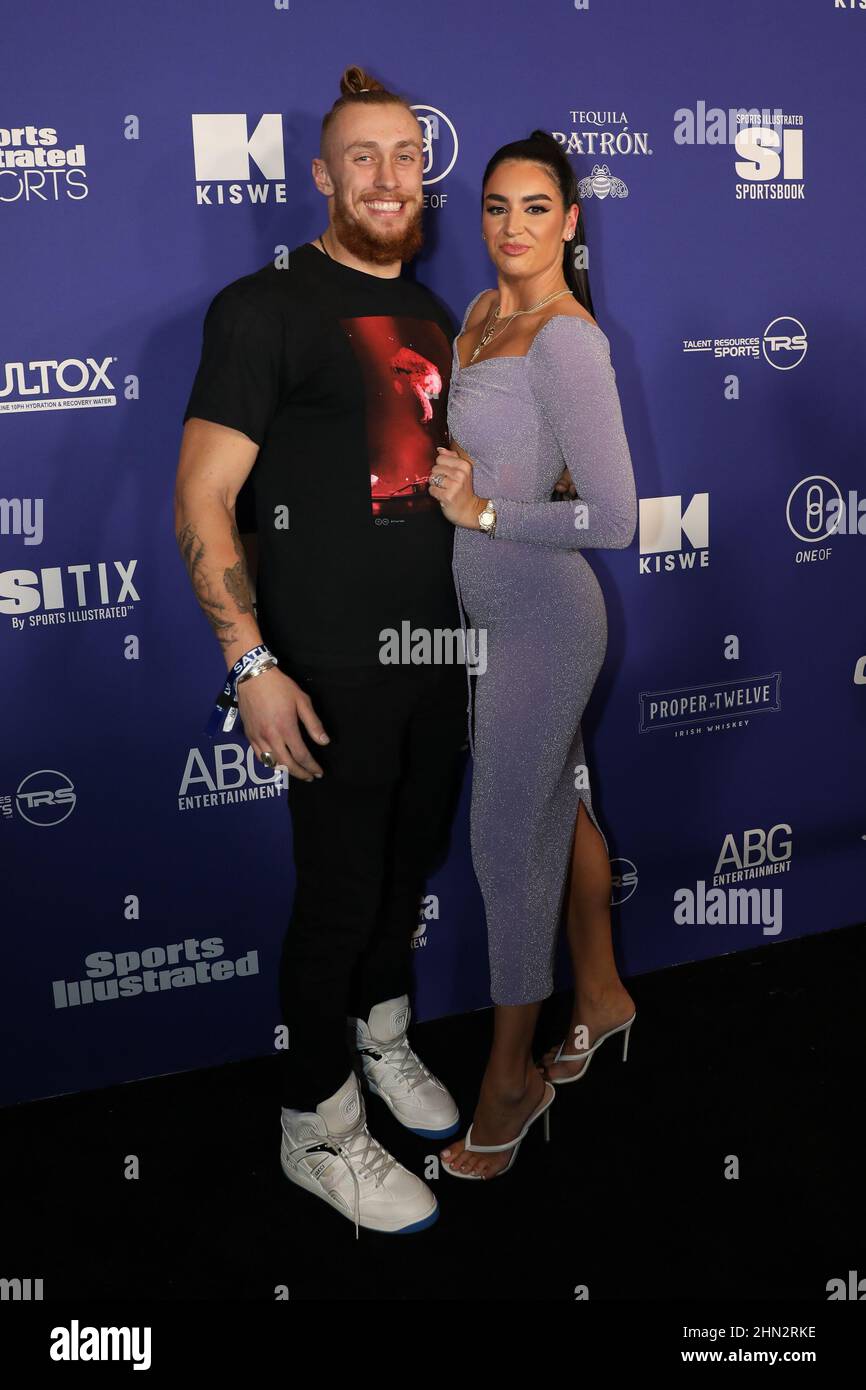 Los Angeles, USA. 12th Feb, 2022. George Kittle and Claire Kittle ...