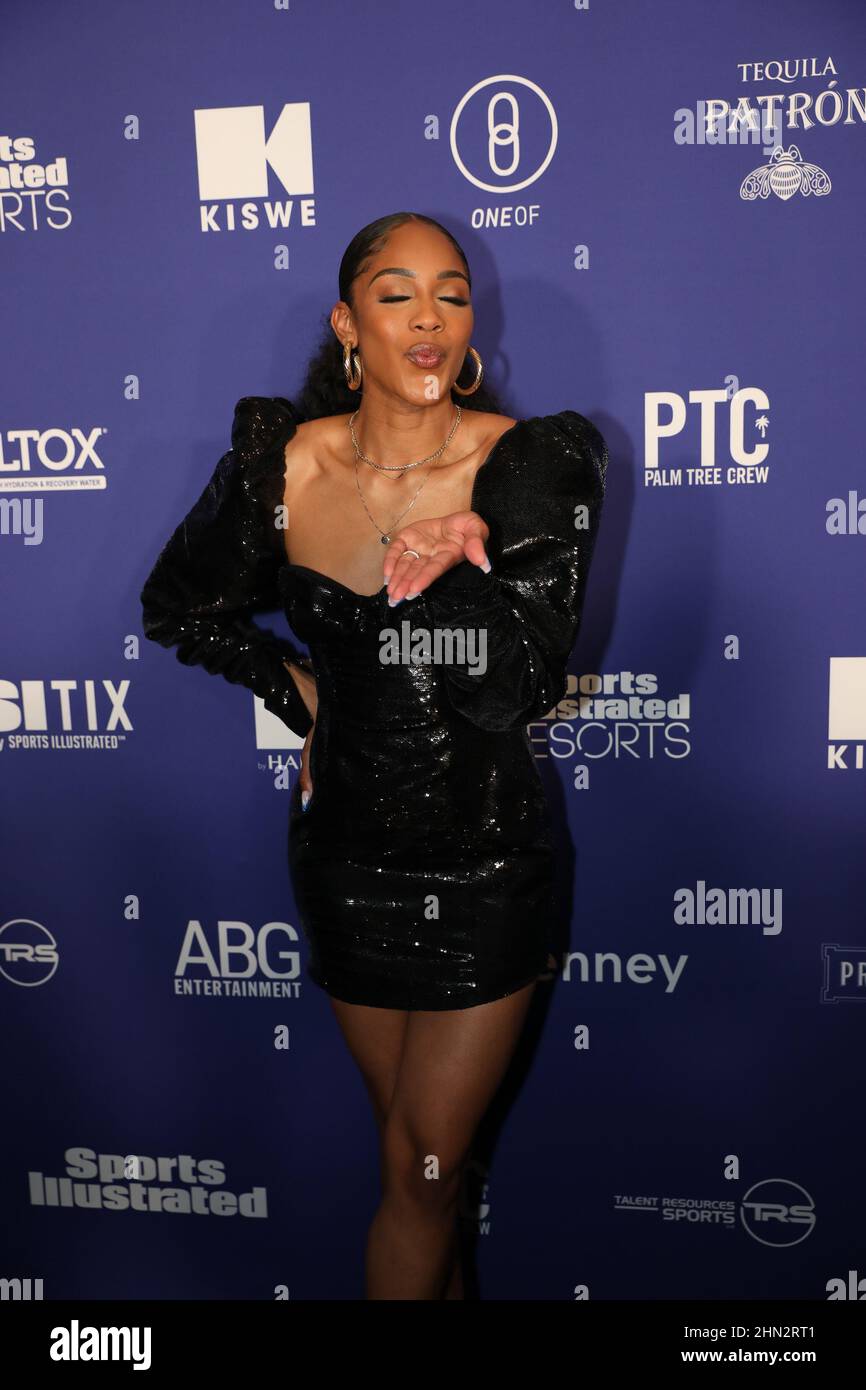 Amina Smith arrives at Sports Illustrated The Party x Palm Tree Crew ...